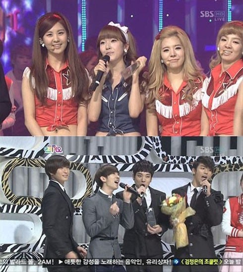 2AM and SNSD win Inkigayo Mutizen awards + other performances | allkpop