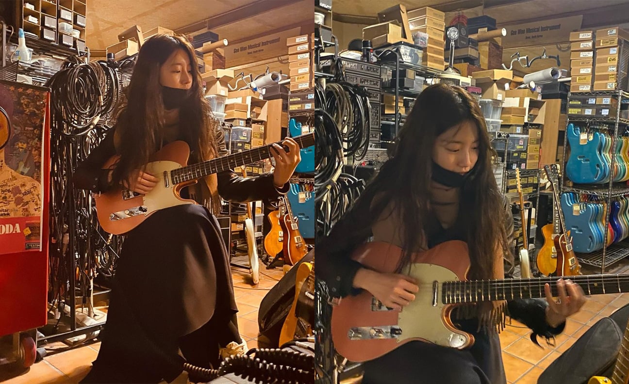 Fans anticipate a guitar performance after seeing Suzy's latest update ...