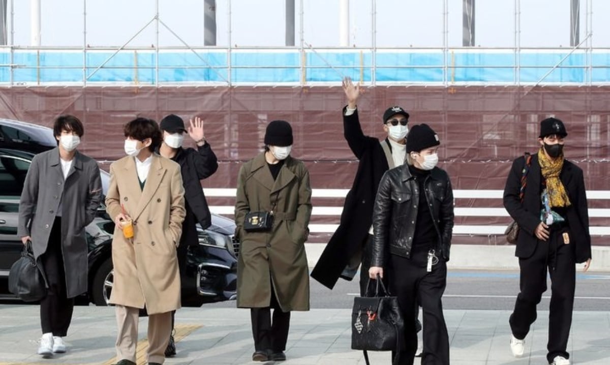 BTS are spotted at the airport ahead of their 'Permission To Dance On ...