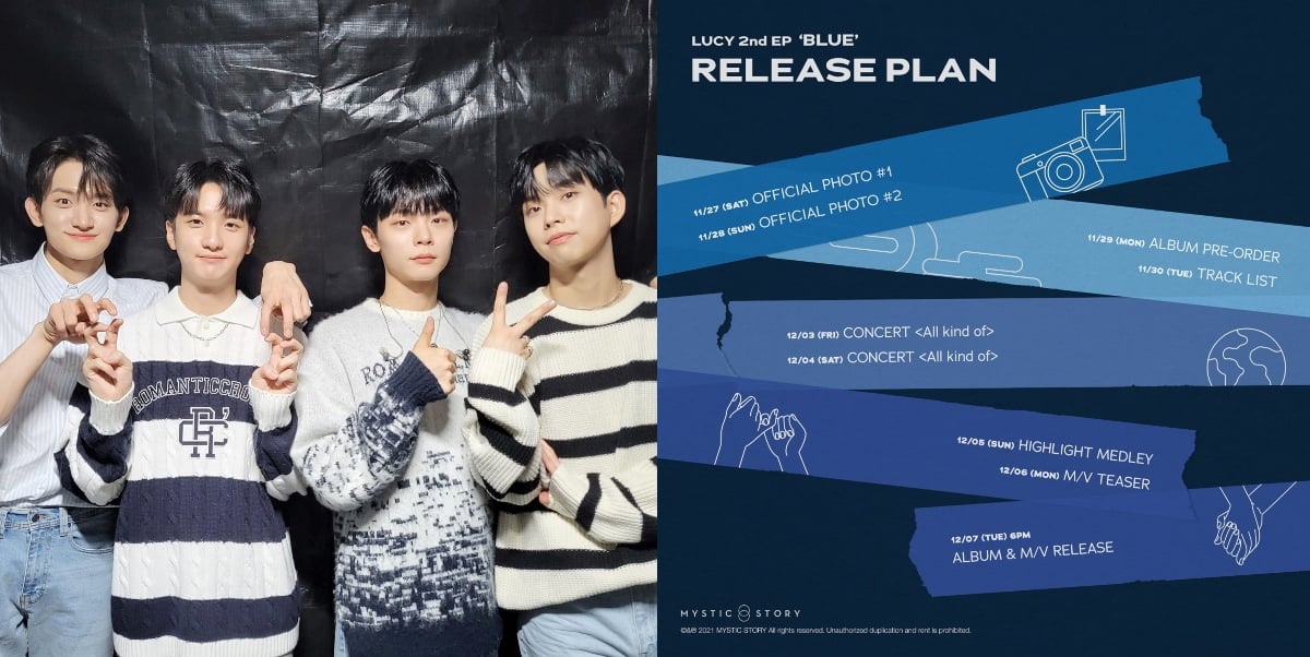 Lucy unveils comeback scheduler for upcoming 2nd EP album 'BLUE' | allkpop
