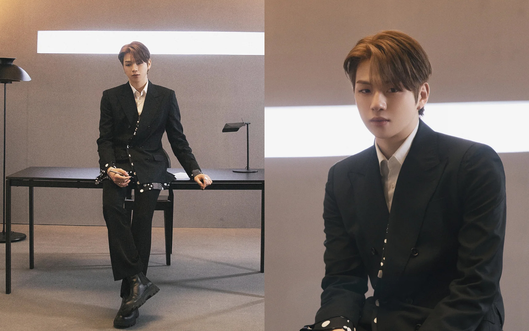 Kang Daniel unveils new teaser photos in a black sleek suit for his May ...