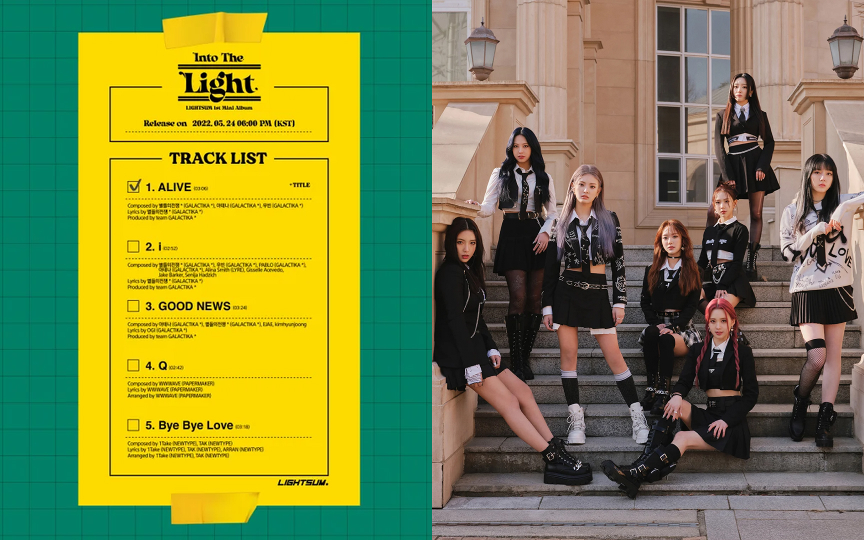 LIGHTSUM unveils the tracklist for their 1st mini-album 'Into the Light' | allkpop