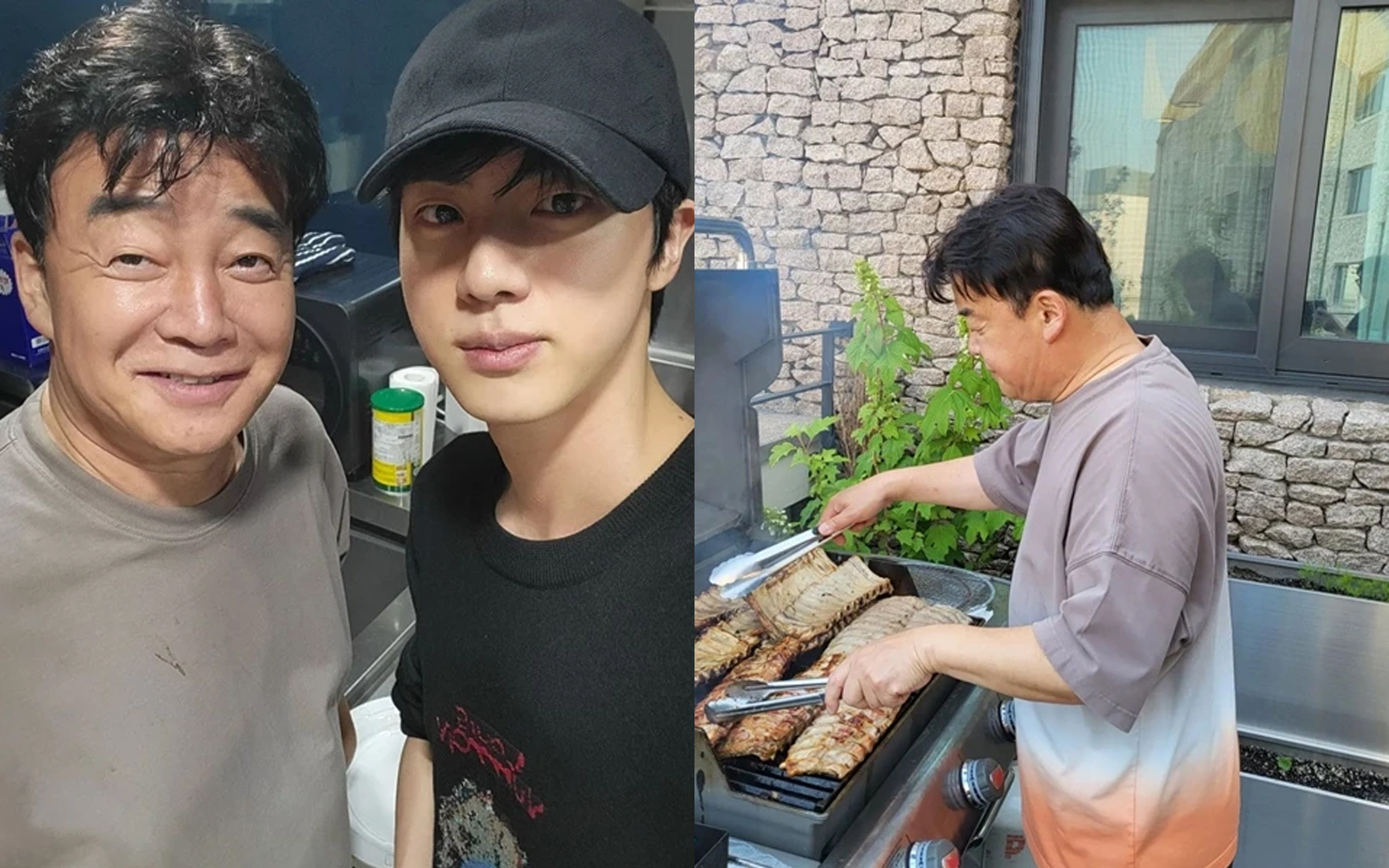 BTS's Jin spends quality time with celebrity chef Baek Jong Won as they enjoy delicious foods ...