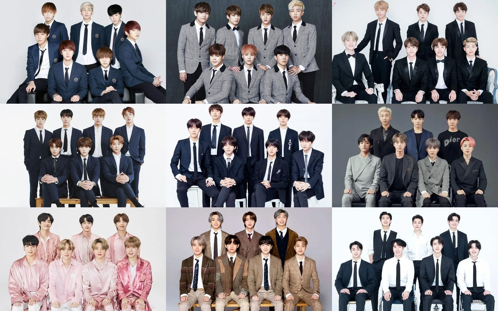 The evolution of BTS revealed through their annual family portraits ...
