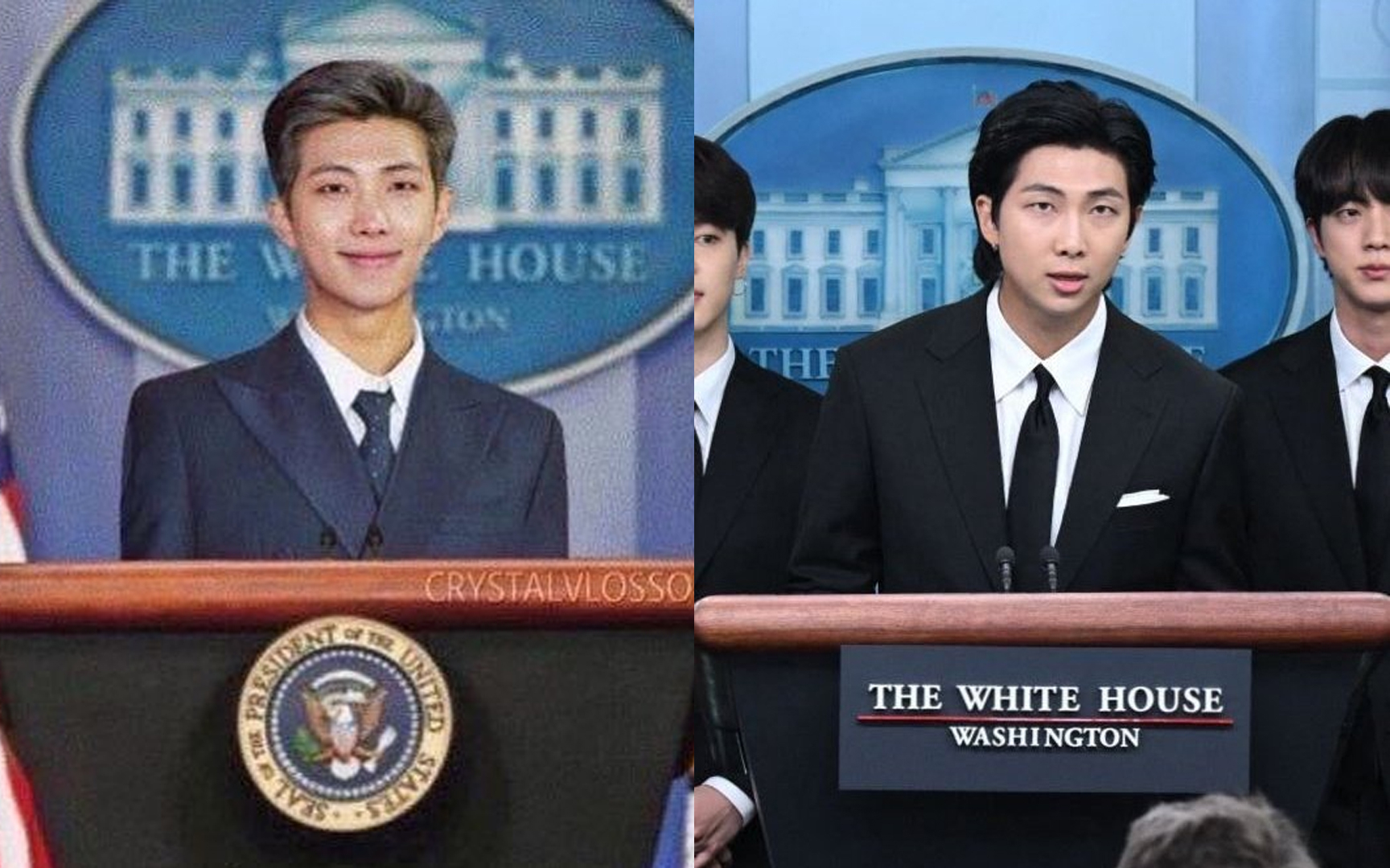 Netizens can't believe that a fan-edited photo of BTS's RM at the White ...