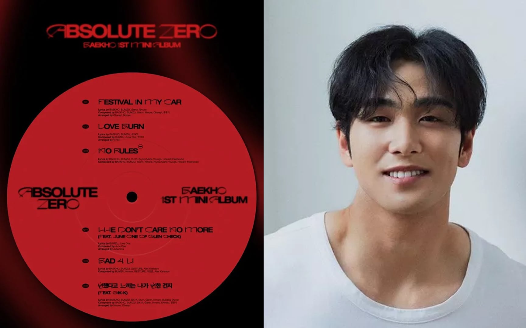 Baekho reveals the song titles of his upcoming 1st mini-album 'Absolute Zero' | allkpop
