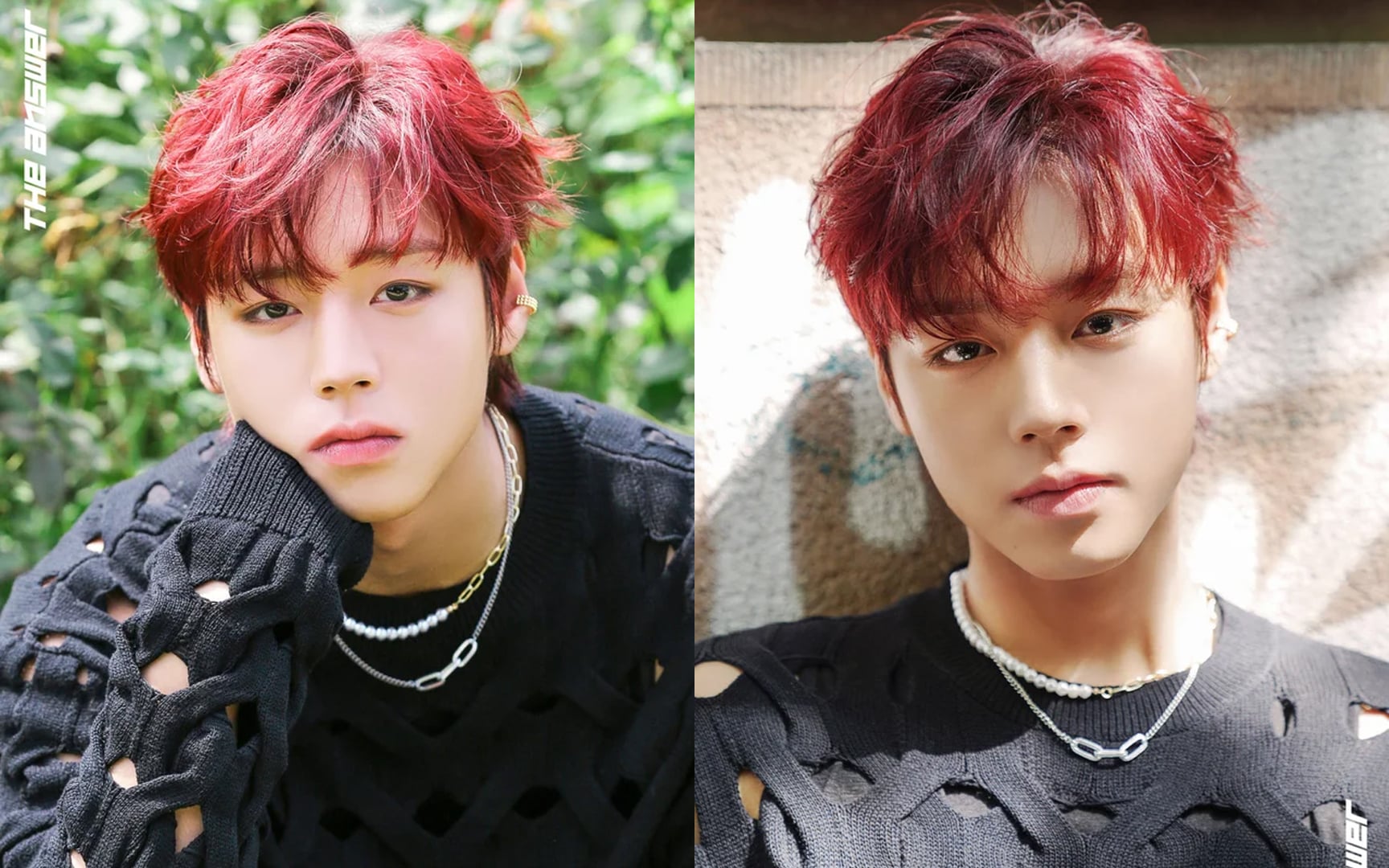 Park Ji Hoon is seen donning a new red hairdo in the latest concept ...