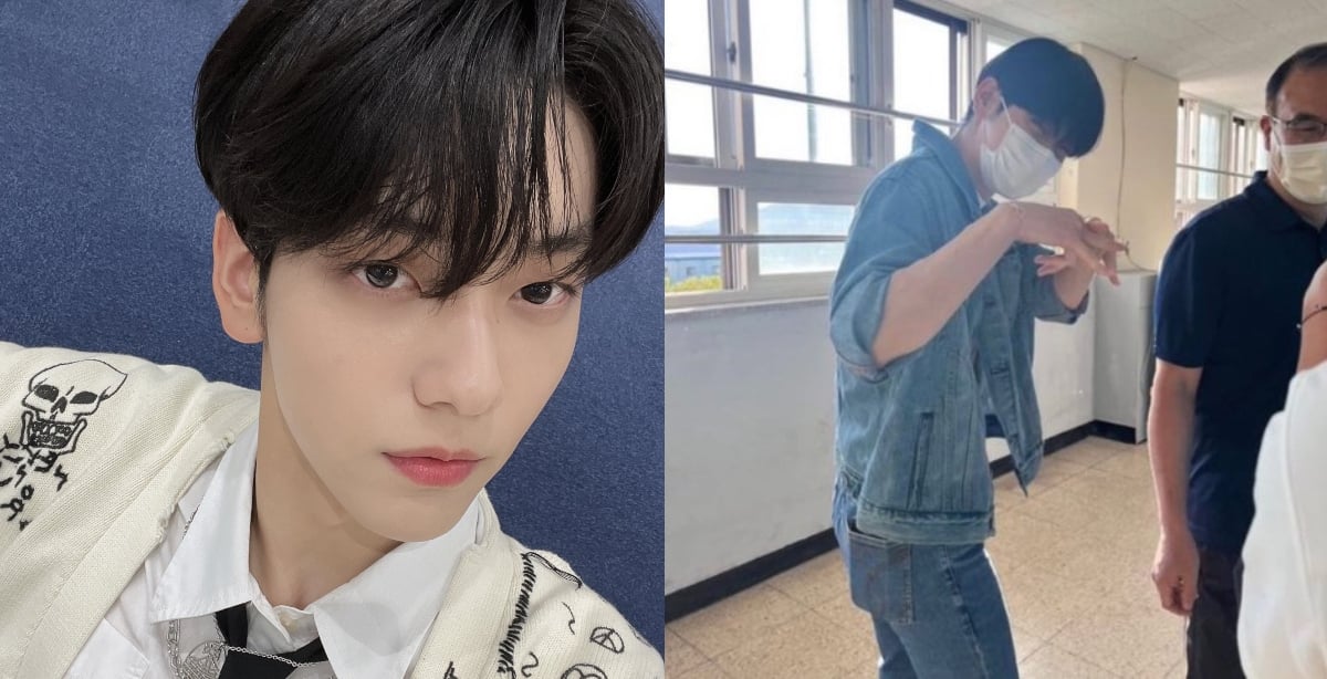 TOMORROW X TOGETHER's Soobin makes fans swoon with his visit to Ansan High School | allkpop