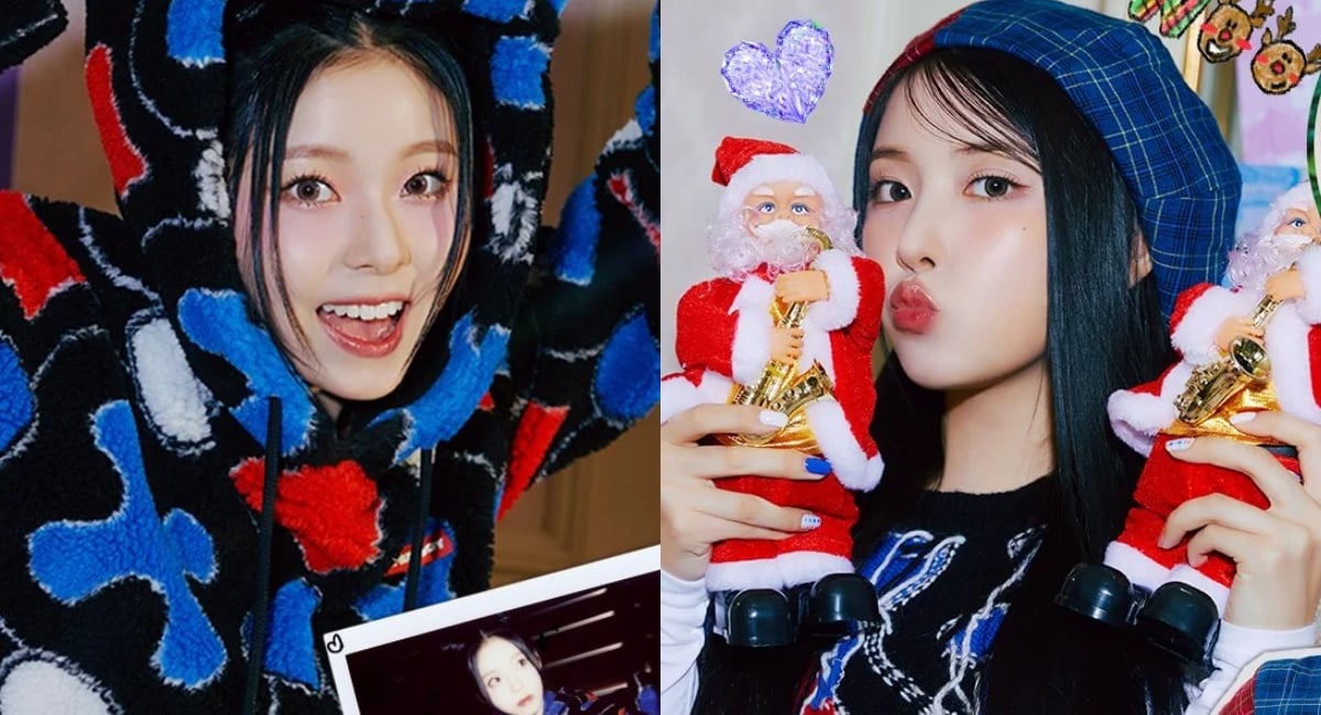 NMIXX's Kyujin and Jiwoo create a fun holiday mood in individual concept photos for 'Funky ...