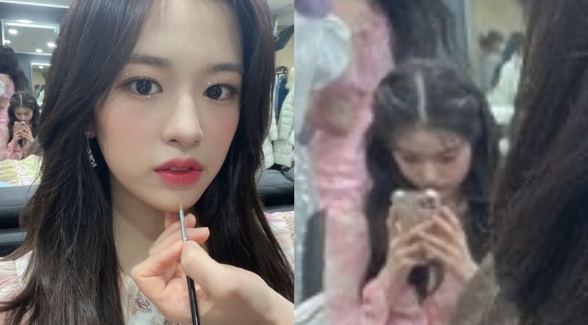IVE's Wonyoung makes netizens LOL after she is spotted in the back of Yujin's selfie | allkpop