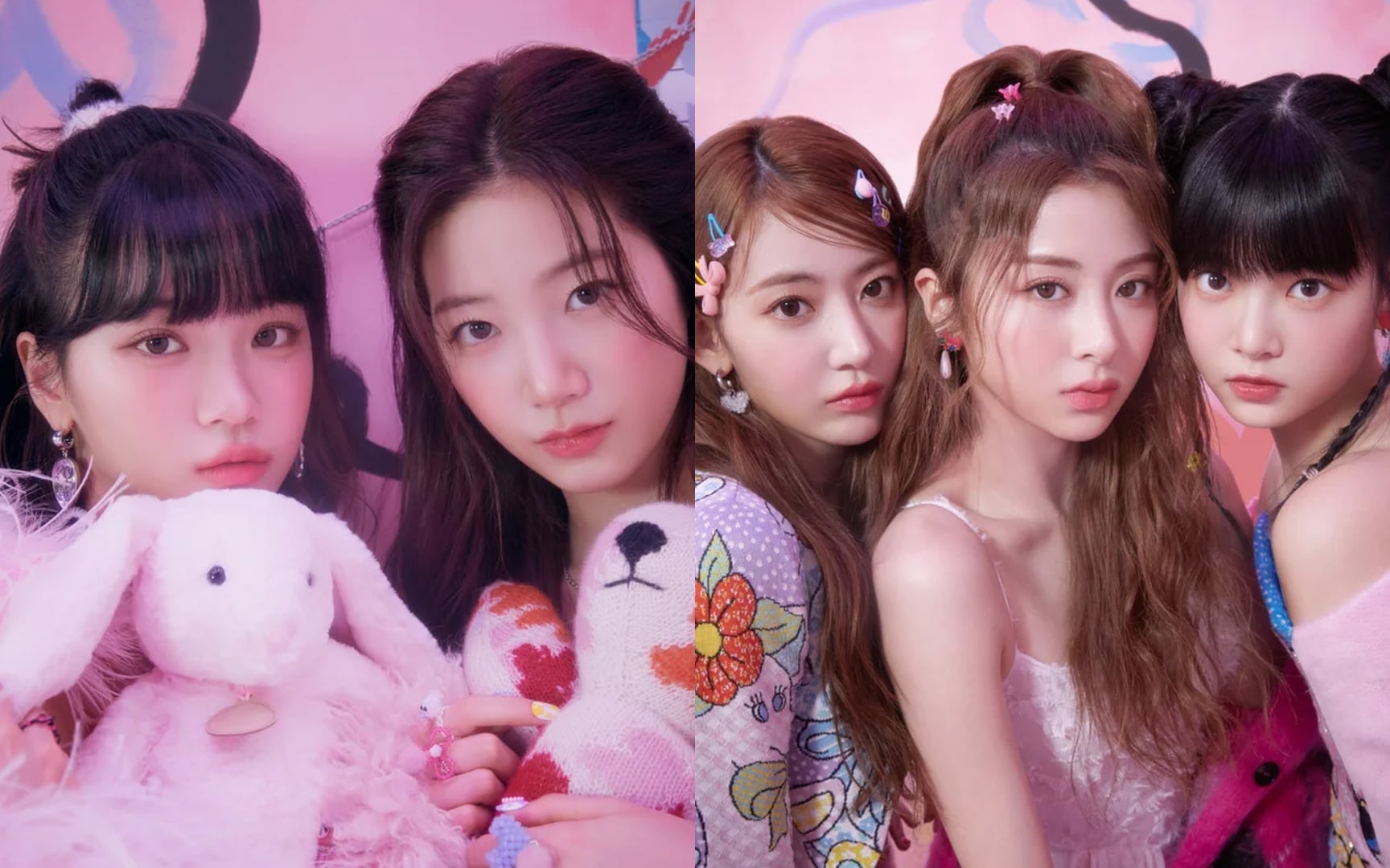 LE SSERAFIM looks lovely in pink in the new unit teaser photos for their Japanese debut single ...