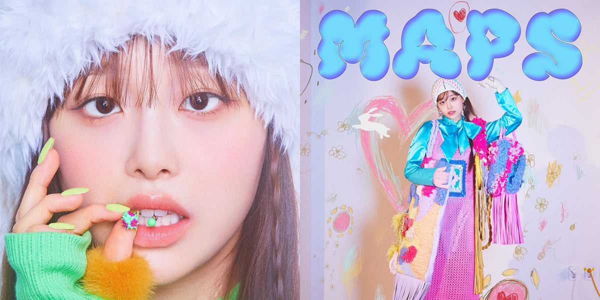 Chuu tries on all the colors of the rainbow on the cover of 'MAPS ...