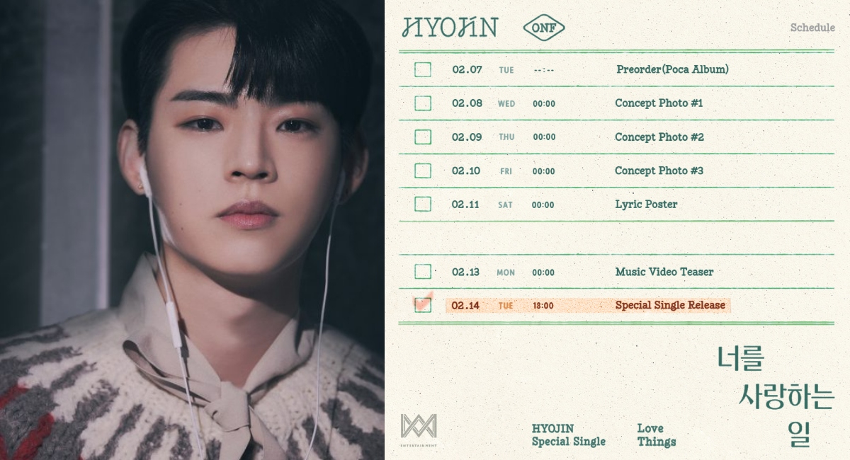 ONF's Hyojin drops the scheduler for his special single 'Love Things ...