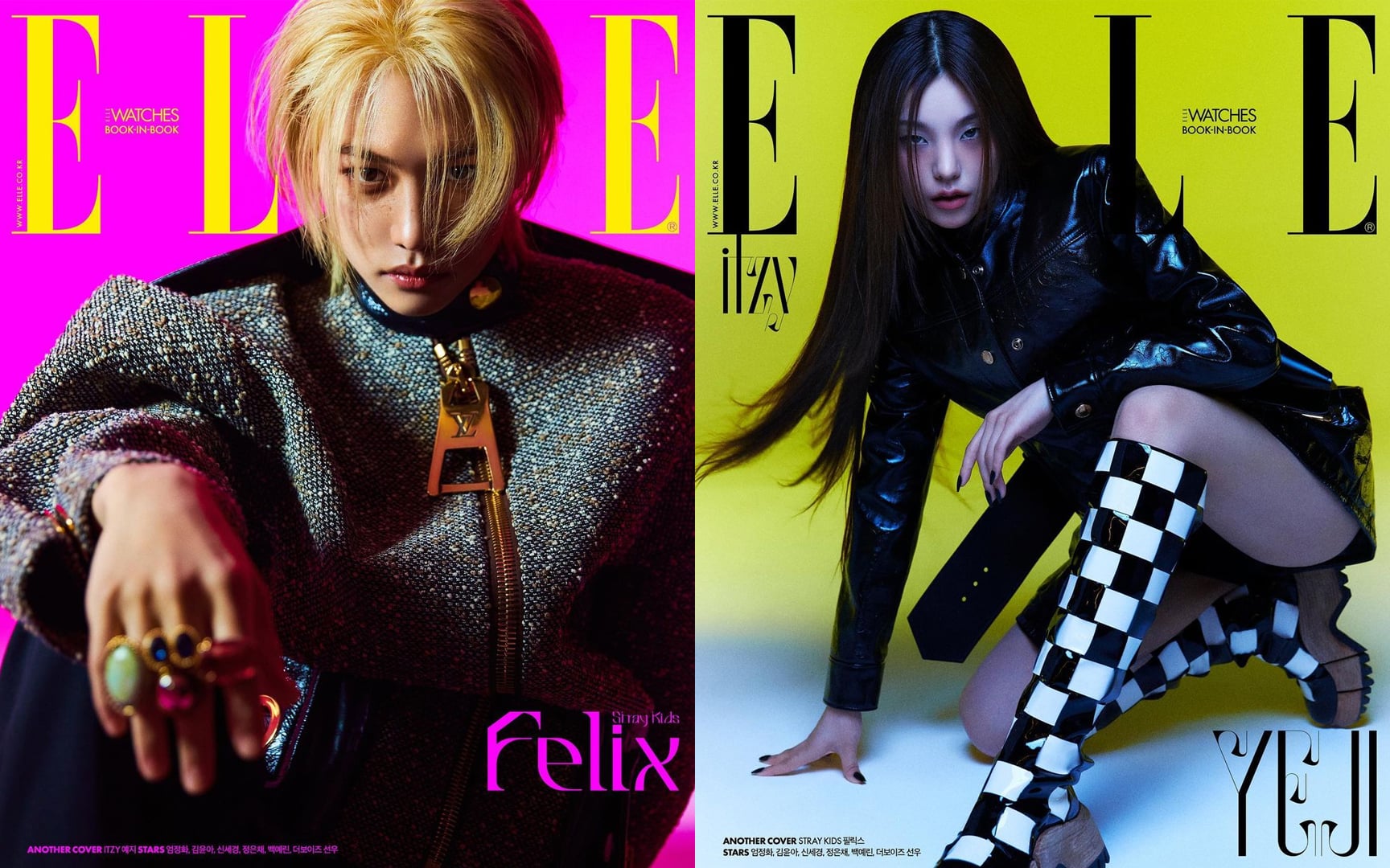 Stray Kids' Felix and ITZY's Yeji adorn the striking covers of ELLE ...