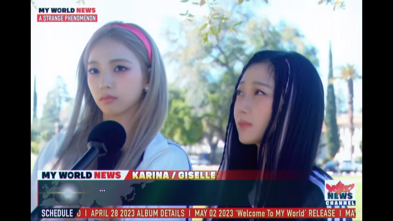 aespa gets interviewed in new 'Breaking News: A Strange Phenomenon Spotted' teaser for 'MY WORLD ...