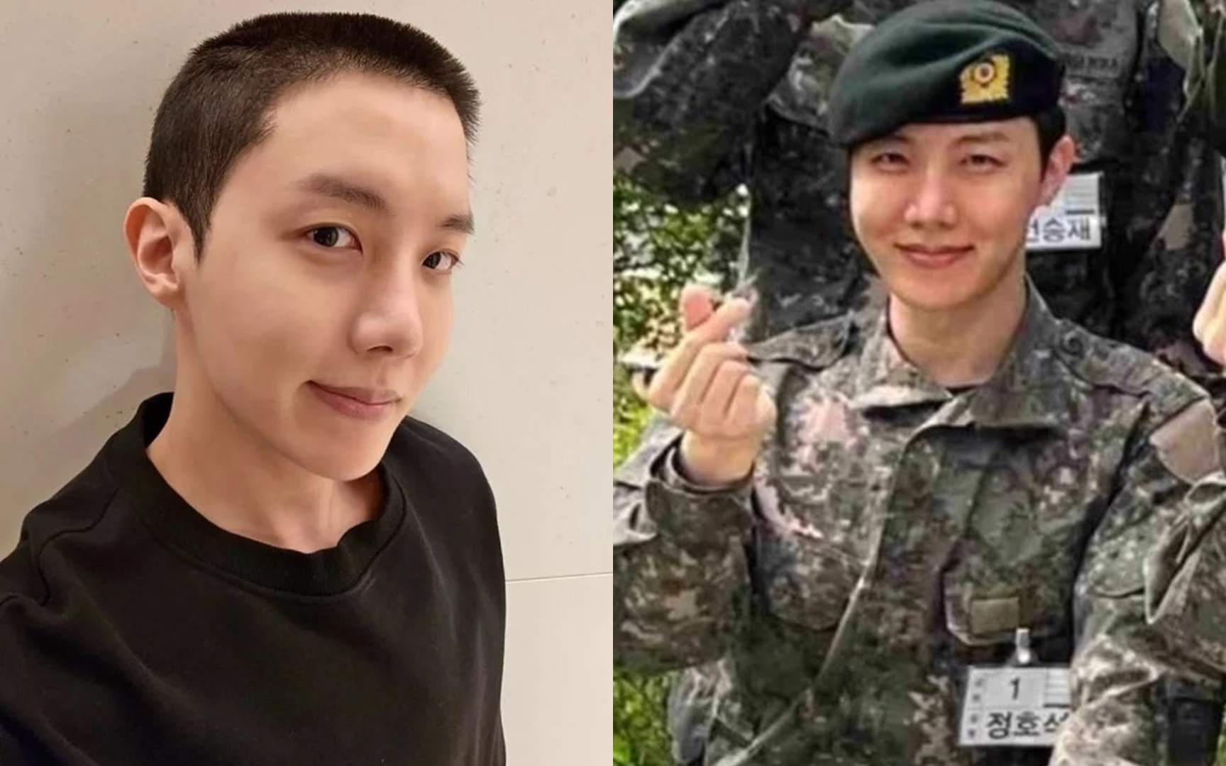 BTS's J-Hope looking healthy and well at the military training camp ...