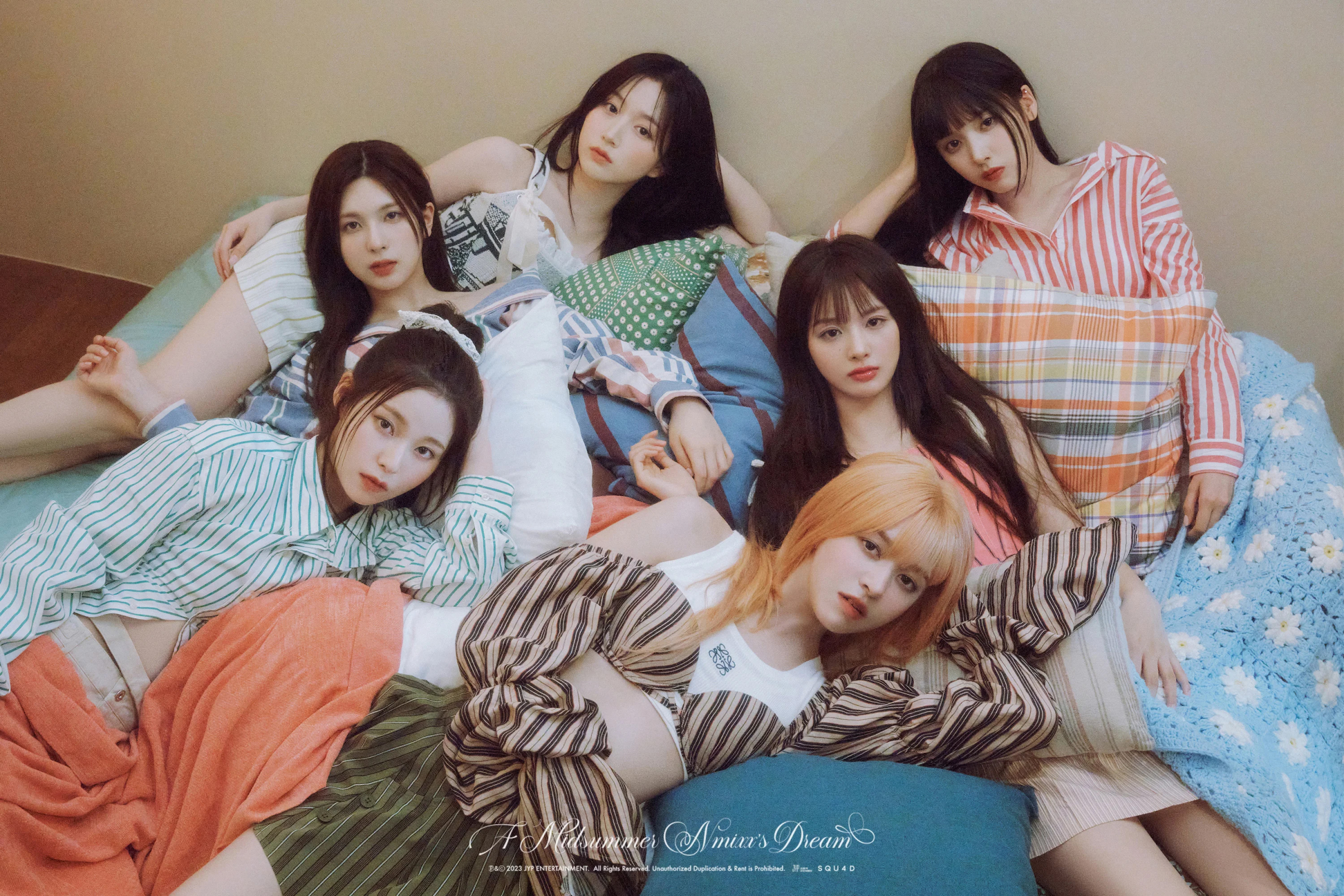 NMIXX members enjoy a slumber party in the new concept photos for 'A Midsummer NMIXX's Dream ...