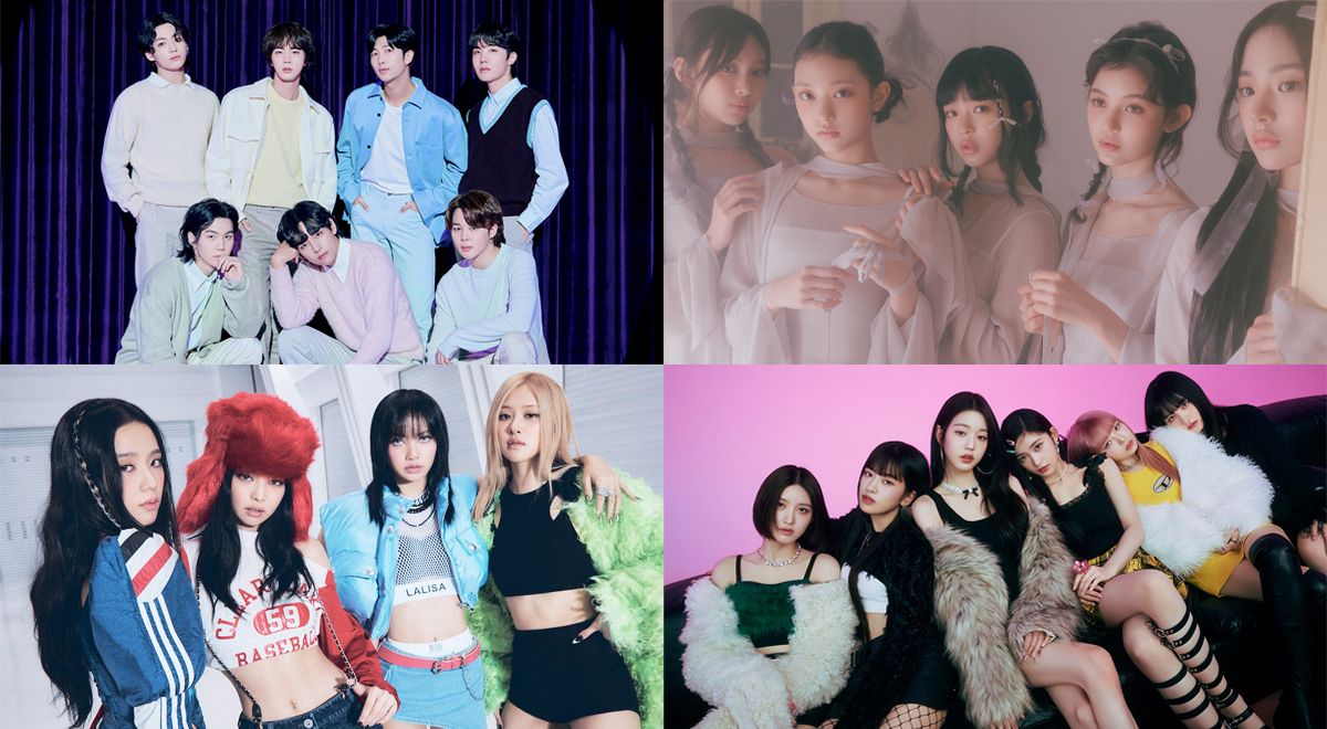 BTS, NewJeans, BLACKPINK, & IVE are the top ranking K-Pop idol groups in terms of brand value ...