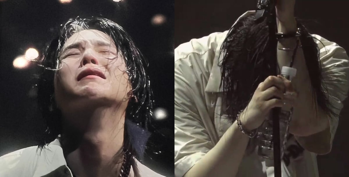 BTS's SUGA bursts into tears during the final stage performance of his 'D-Day' World Tour in ...