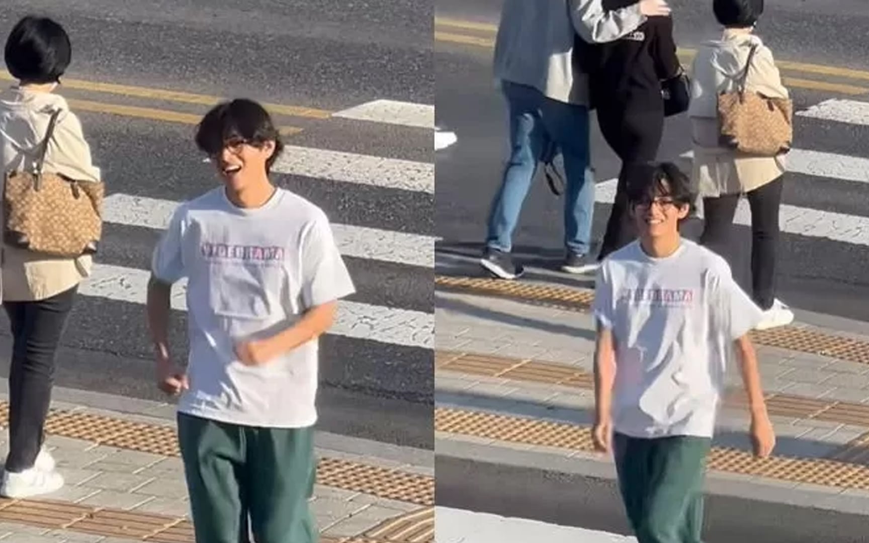 BTS' V casually dances at a busy pedestrian crosswalk without being ...