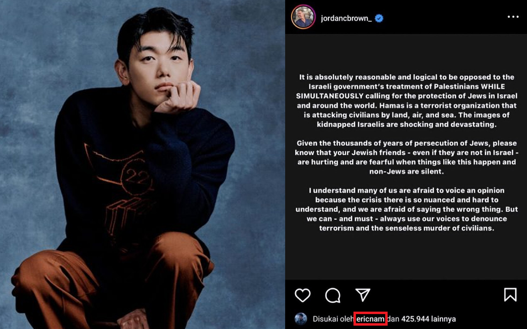 Eric Nam releases a statement following the backlash he received for ...
