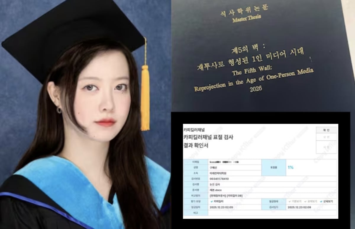 Goo Hye Sun confirms 1% plagiarism rate for KAIST Master’s thesis ...